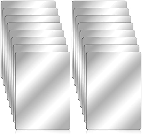 16 Pieces Shatter Proof Plastic Mirror Craft 4 x 6 Inch Small Mirror ...