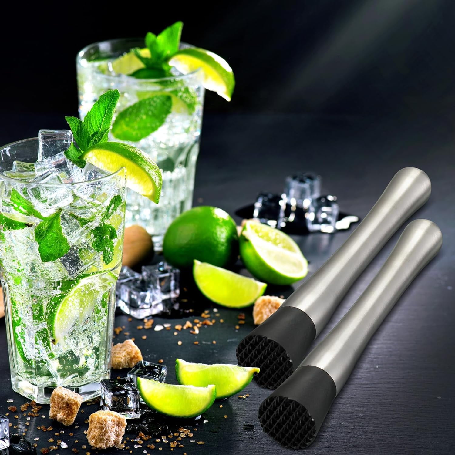 16 Pieces Stainless Steel Muddler for Cocktails, 8 Inch Long Mojito ...