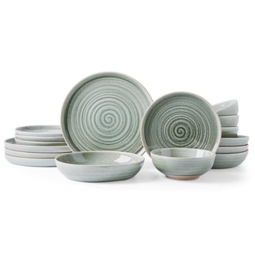 Oxford Unni Solids, Rain Cloud Stoneware 16 Piece Dinnerware, Set ...