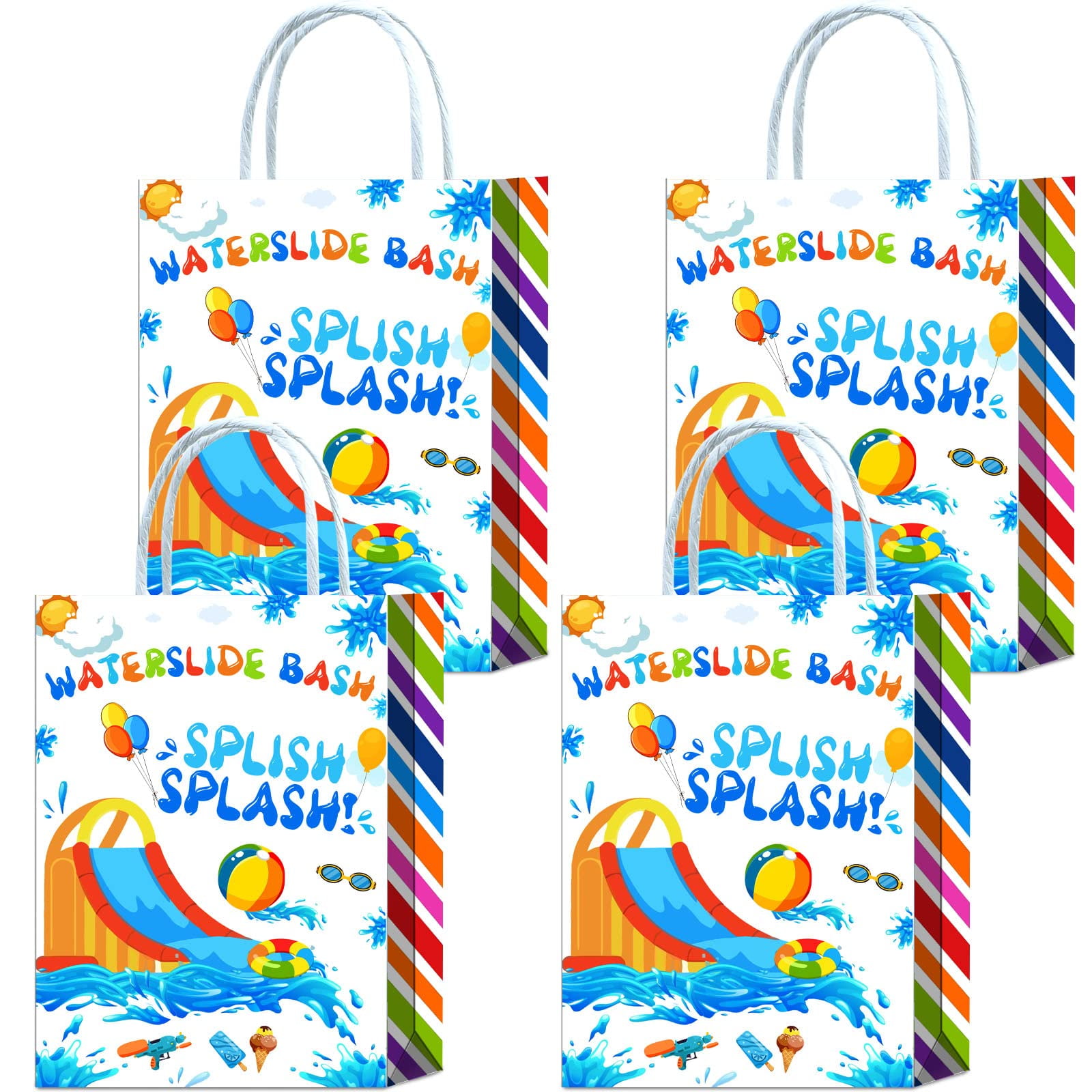 16 Pieces Waterslide Goodie Bags for Splish Splash Water Slide Birthday ...