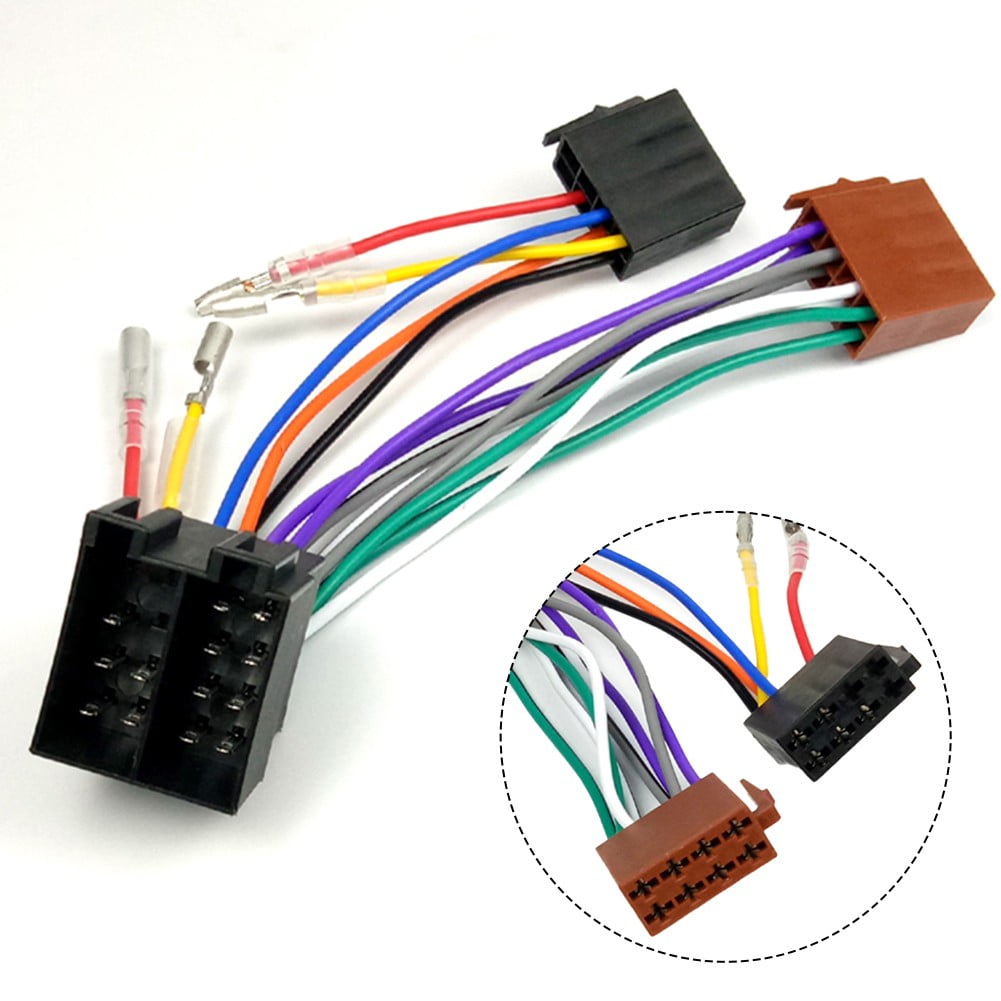16 Pin Car Radio Wire Cable Wiring Harness Stereo Adapter For ISO ...