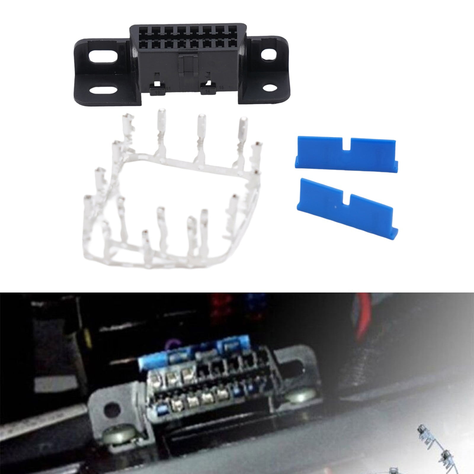 16 Pin Female Wire Sockets Connector OBDII Car Auto Adapter OBD2 ...