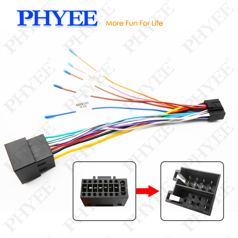 16 Pin to ISO Cable Adapter 16P Male Plug ISO Connector Wiring Harness ...