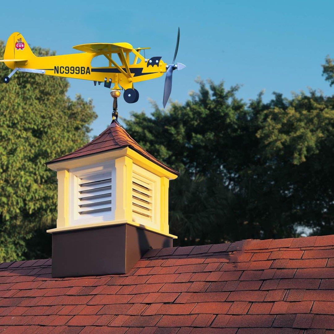 16" Piper J3 Cub Airplane Weathervane, New Airplane Wind Spinner Metal ...