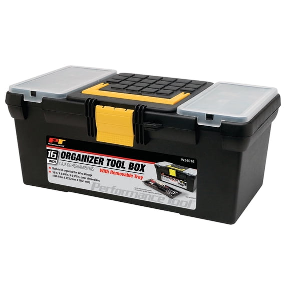 Performance Tool W54016 16-Inch Plastic Tool Box with Organizer ...