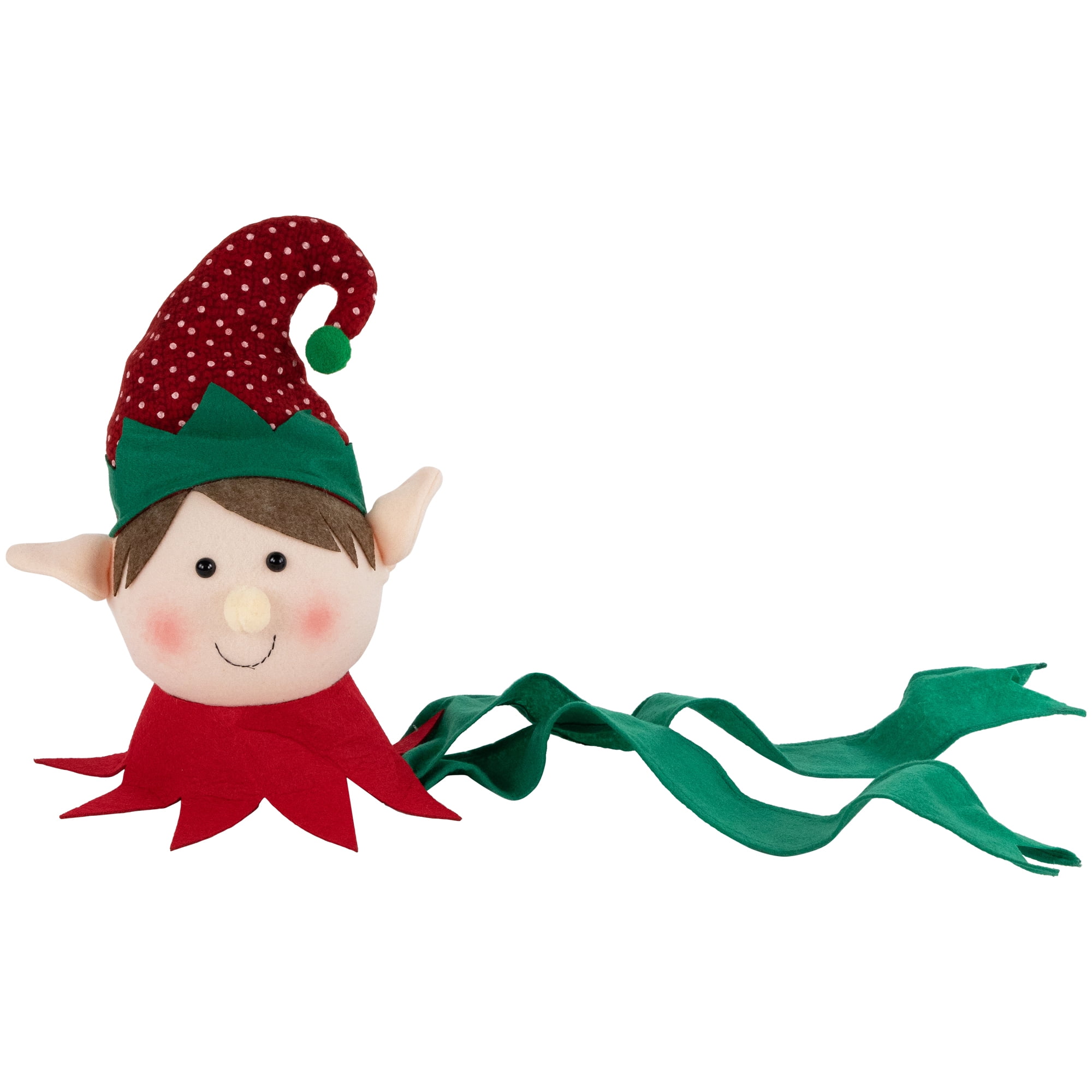 Northlight 16" Plush Red and Green Elf Christmas Tree Topper, Unlit ...