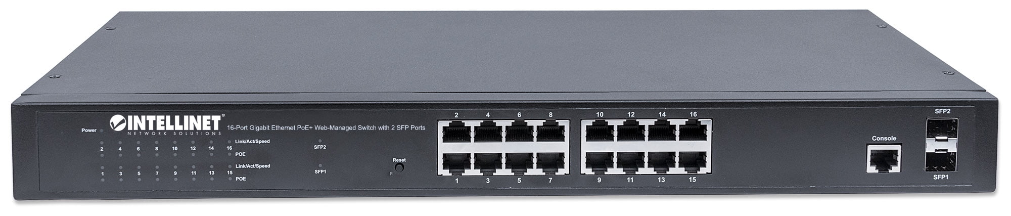 Intellinet 561198 16-Port Gigabit Ethernet PoE+ Web-Managed Switch with ...