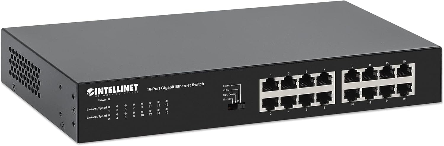 16 Port Gigabit Ethernet Switch – 10 / 100 / 1000 Mbps – Unmanaged ...
