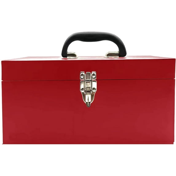 16" Portable Steel Heavy-duty Large Tool Box 18-Gauge Fishing Tackle ...