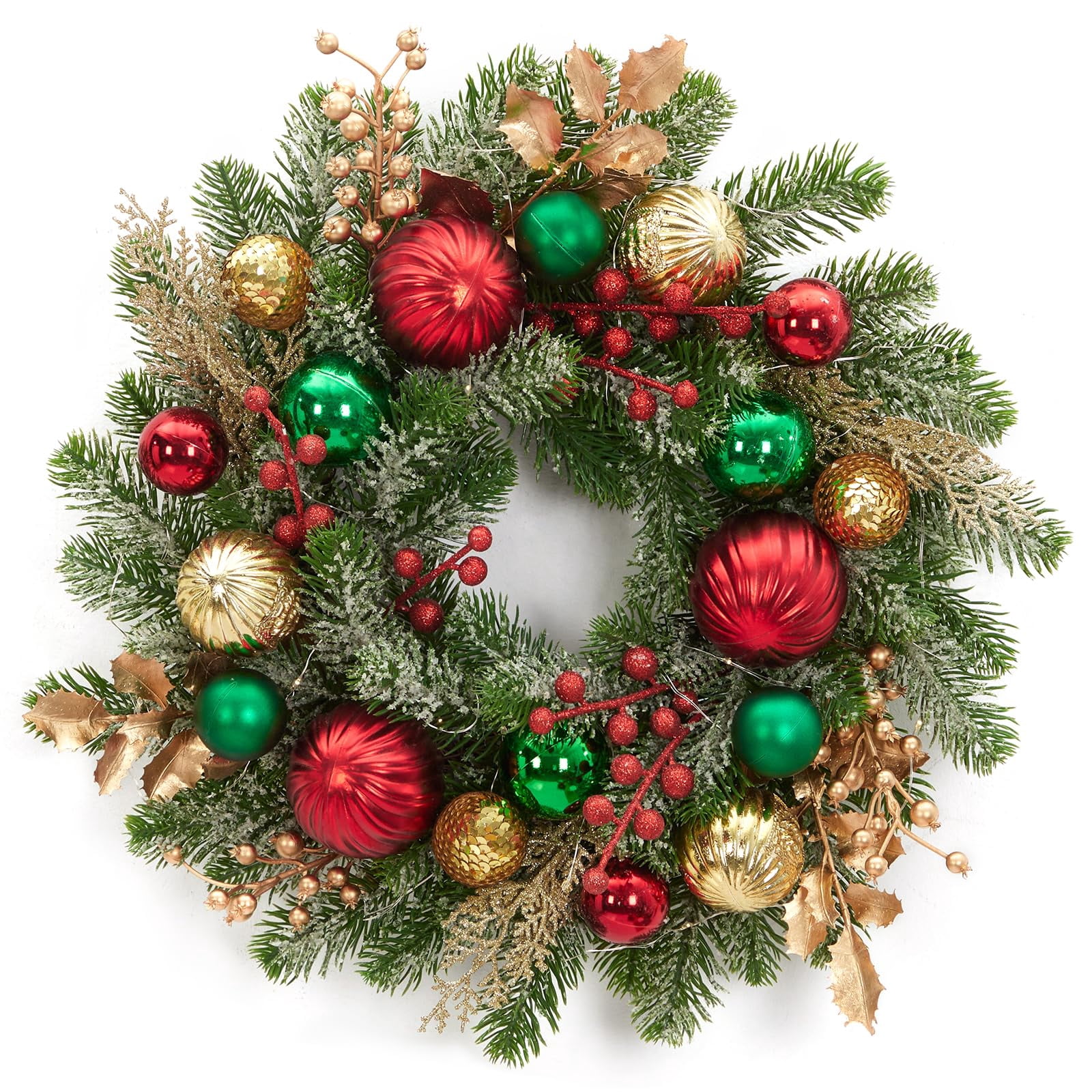 16" Prelit Christmas Wreaths for Front Door, Artificial Christmas ...