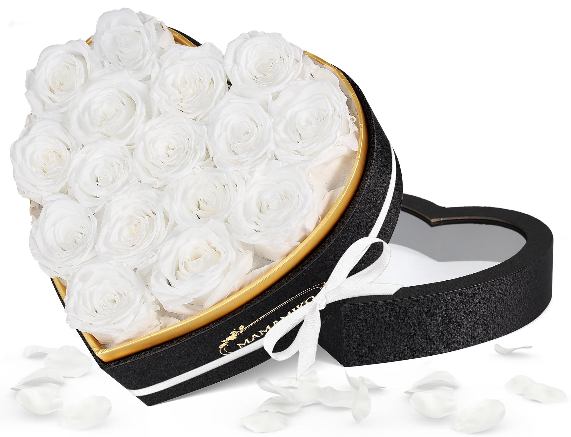 16 Preserved Roses in a Heart-Shaped Gift Box for Her – Eternal Flowers ...