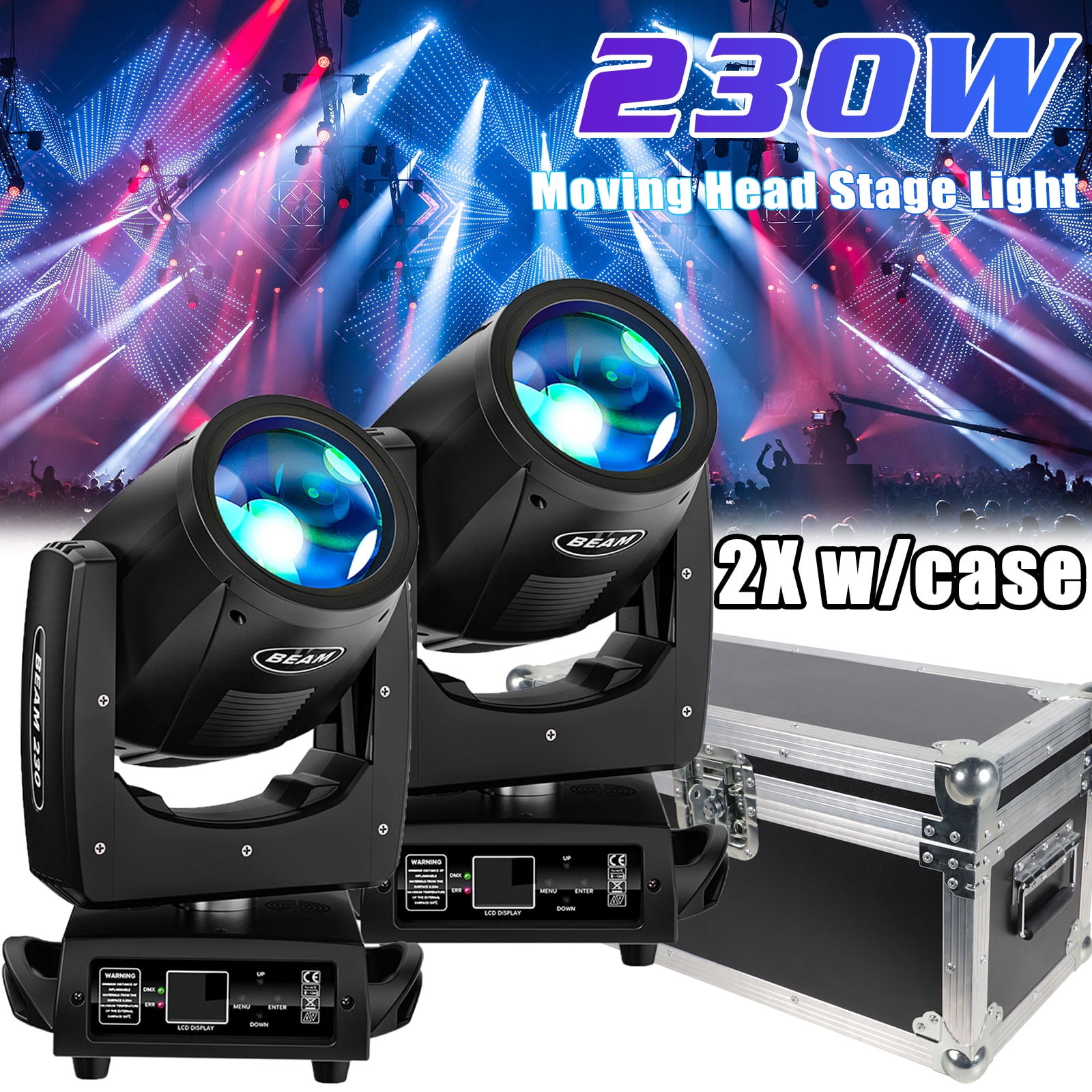 Prism Moving Head DJ Lights, 16 Strobe, 2pcs 7R 230W with Flightcase ...