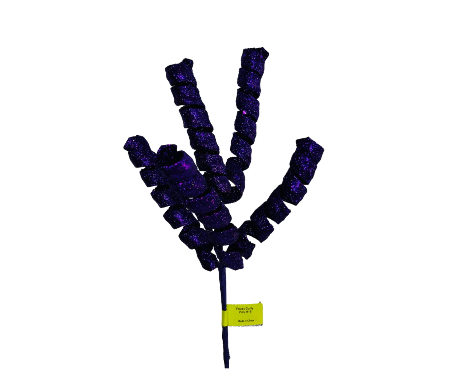 16" Purple Glitter Frizzy Curly Pick/Spray by TCT Crafts - Sparkling ...