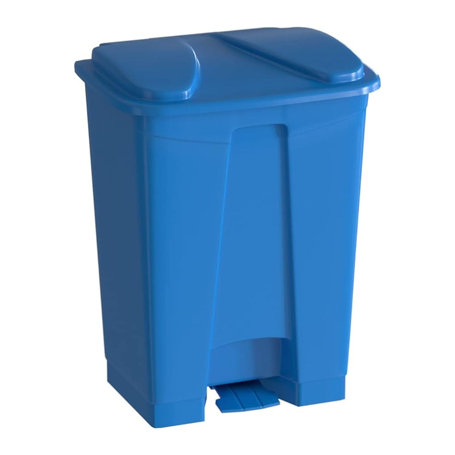 16 Qt. / 4 Gallon Blue Rectangular Step-On Trash Can, Hands-Free ...