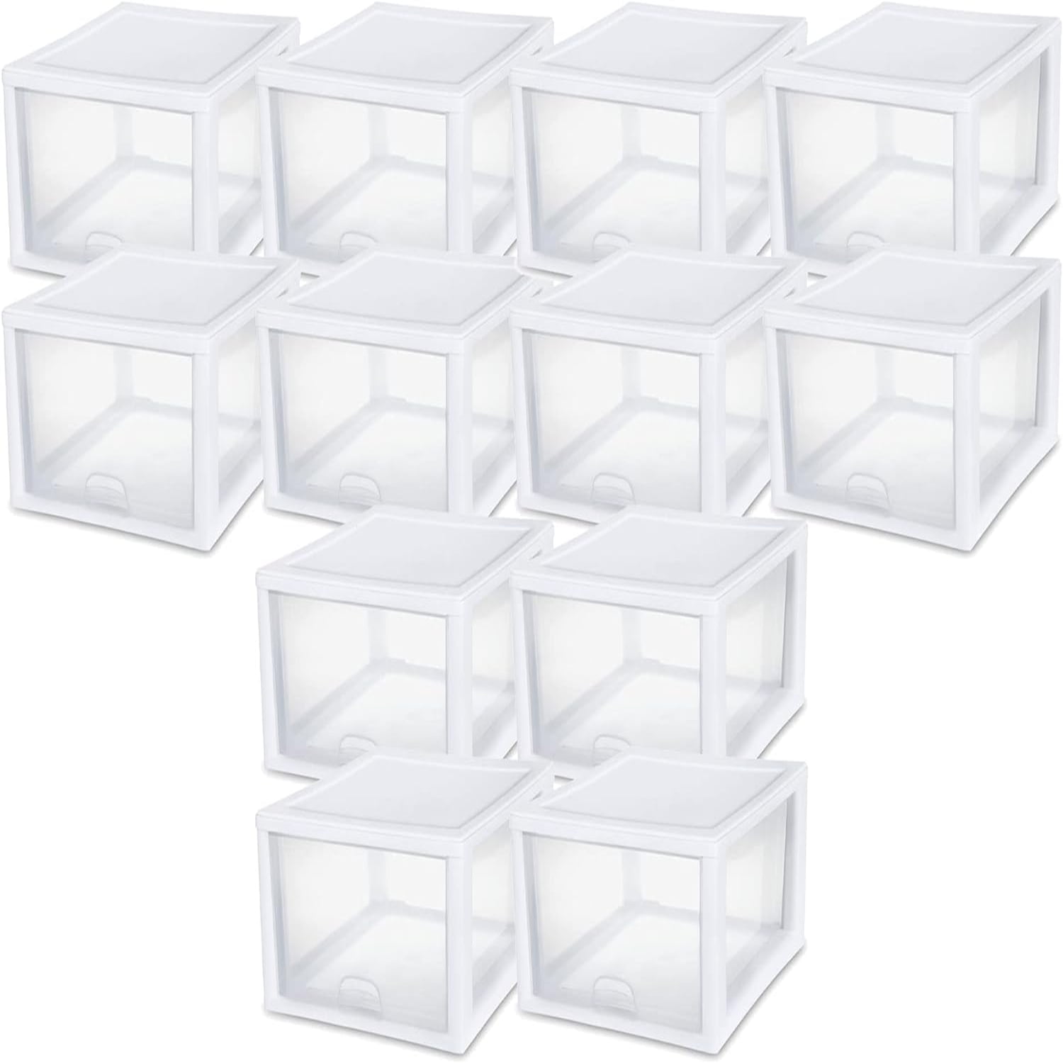 16 Qt Stacking Storage Drawer Stackable Plastic Bin Drawer to Organize ...