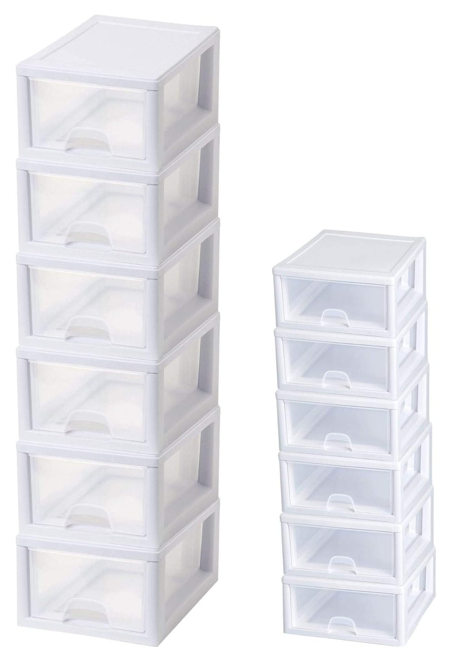 16 Quart Clear Plastic Stacking Storage Drawer Container Box (6 Pack ...
