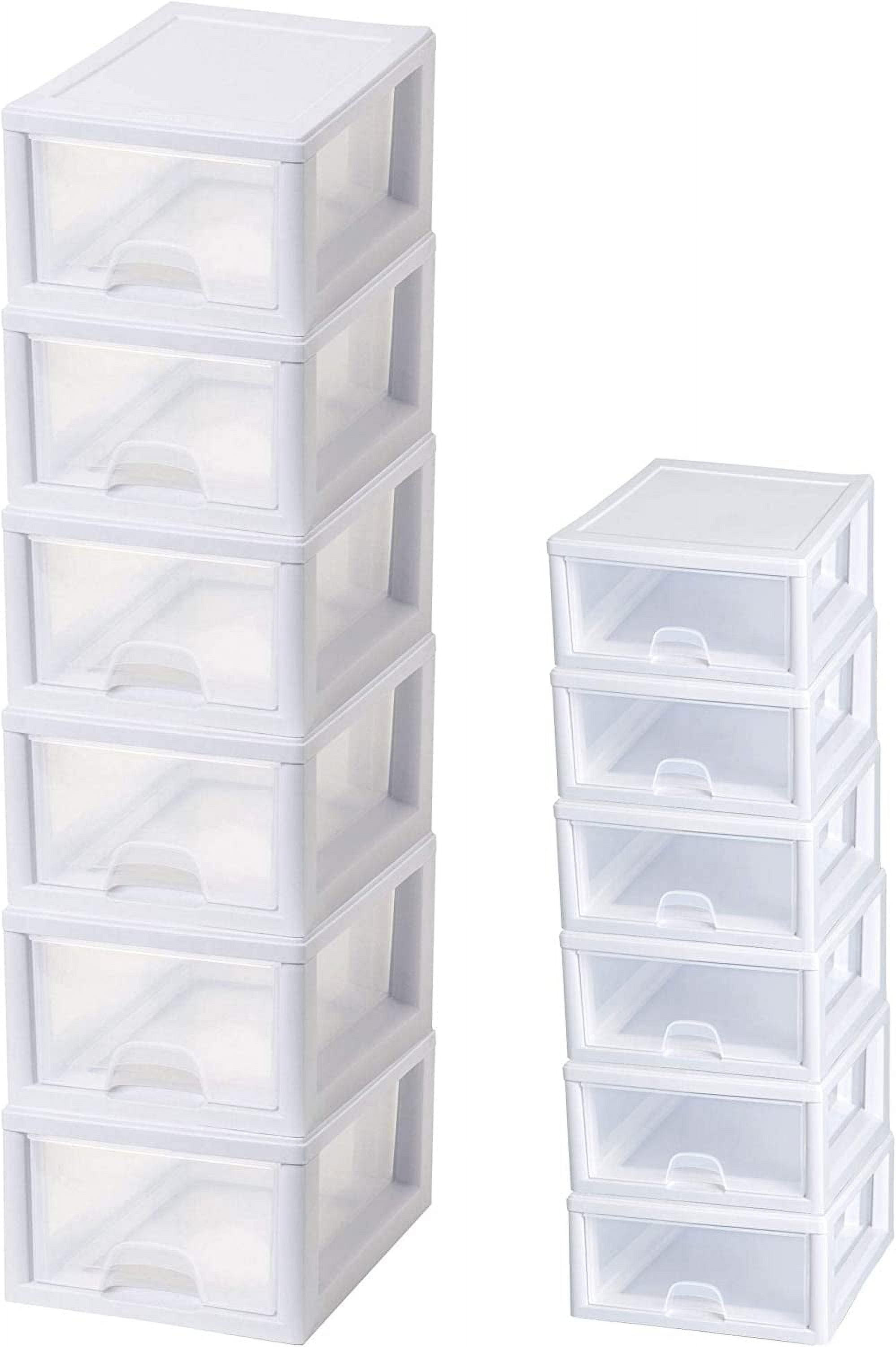 16 Quart Clear Plastic Stacking Storage Drawer Container Box (6 Pack ...