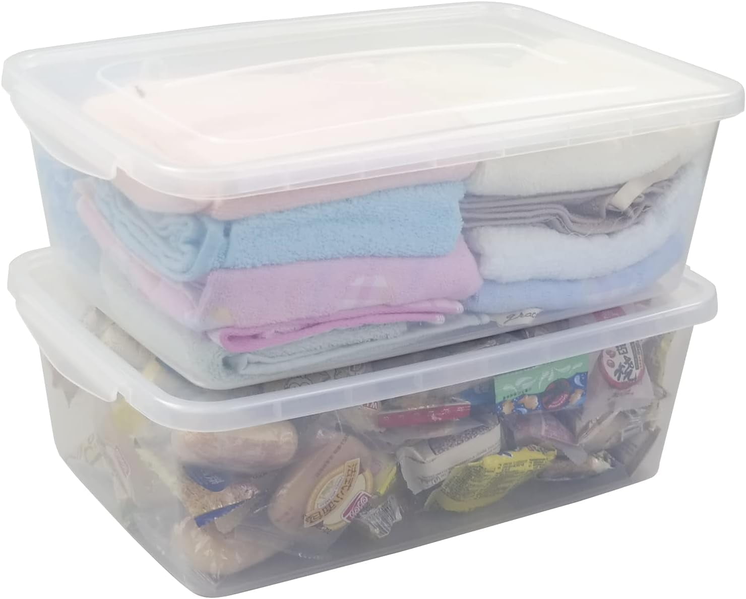 16 Quart Clear Storage Boxes, Plastic Storage Containers, 2 Packs ...