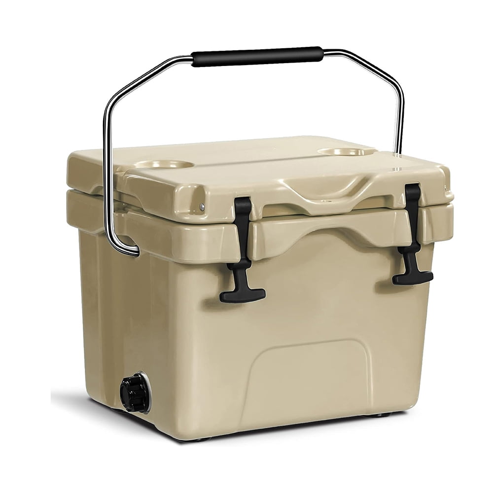 16 Quart Cooler, 24 Can Insulated Ice Chest Box with Heavy Duty Handle ...