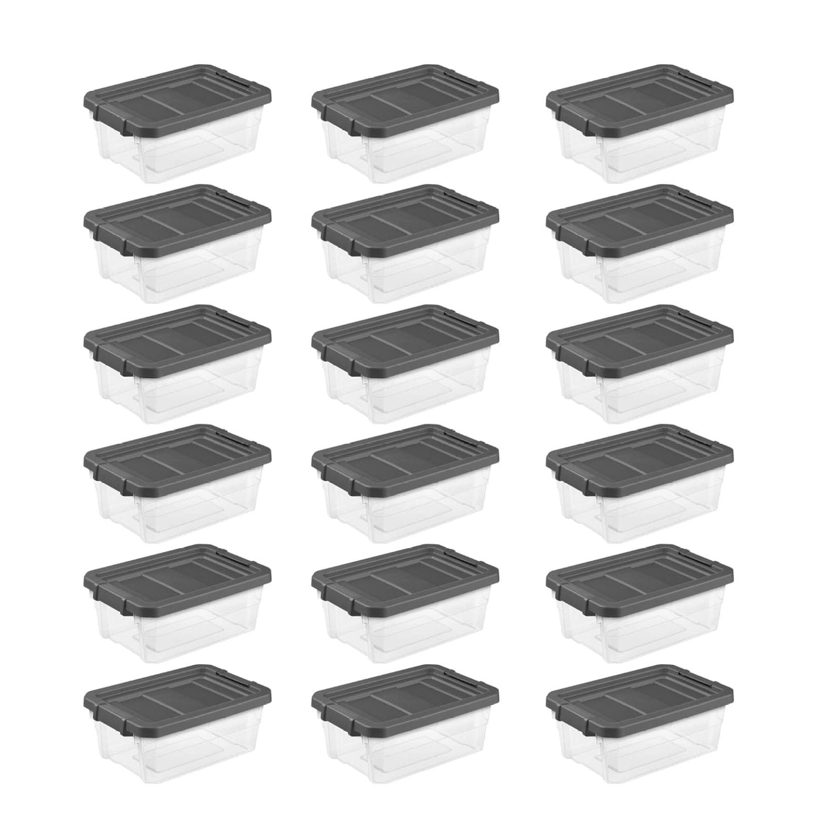 16 Quart Plastic Stacker Box, Lidded Storage Bin Container for Home and ...