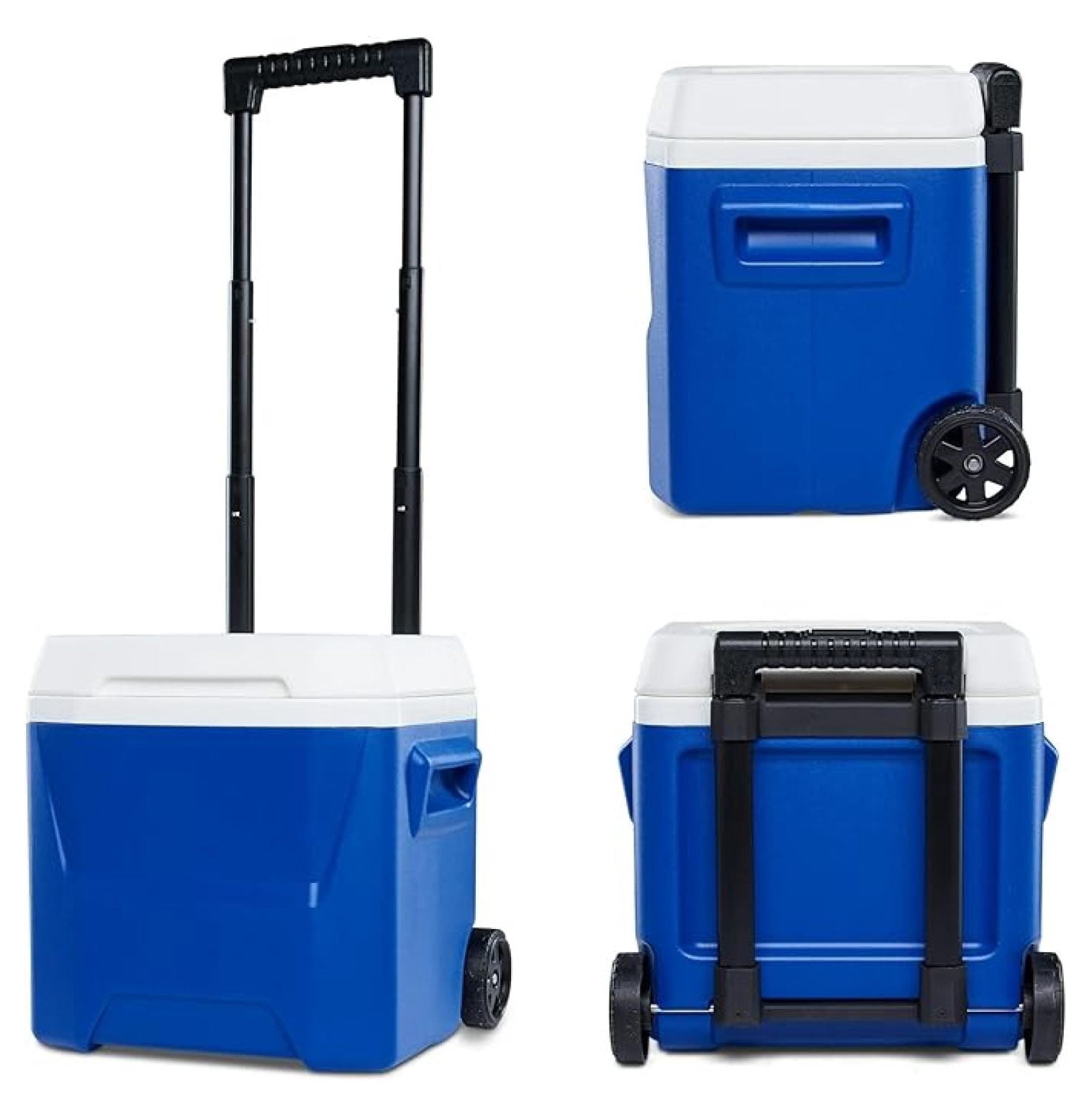 16-Quart Wheeled Cooler - Blue Portable Ice Chest with Pull Handle ...