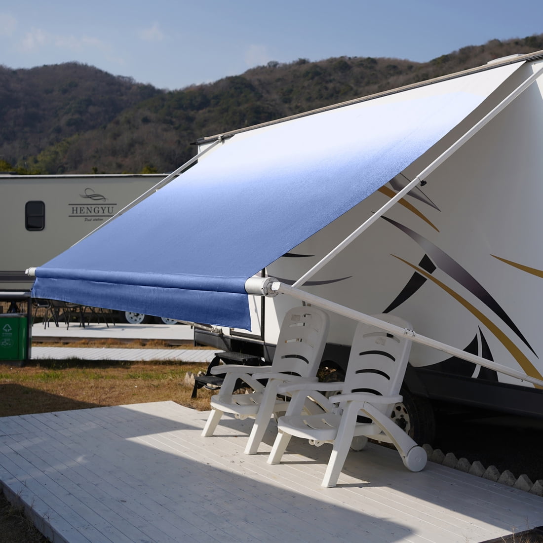 16' RV Awning Fabric Replacement, Heavy Duty 16oz Vinyl Awning Fabric ...