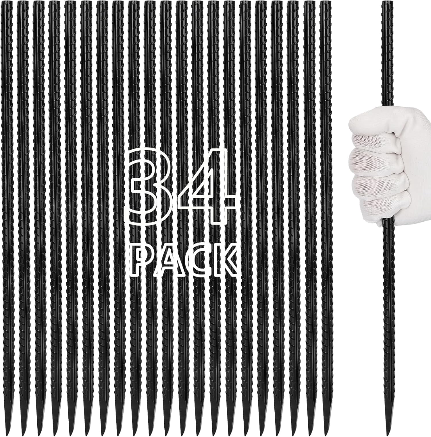 16 Rebar Stakes (34-) Spikes for Concrete Timber, Garden , Straight ...