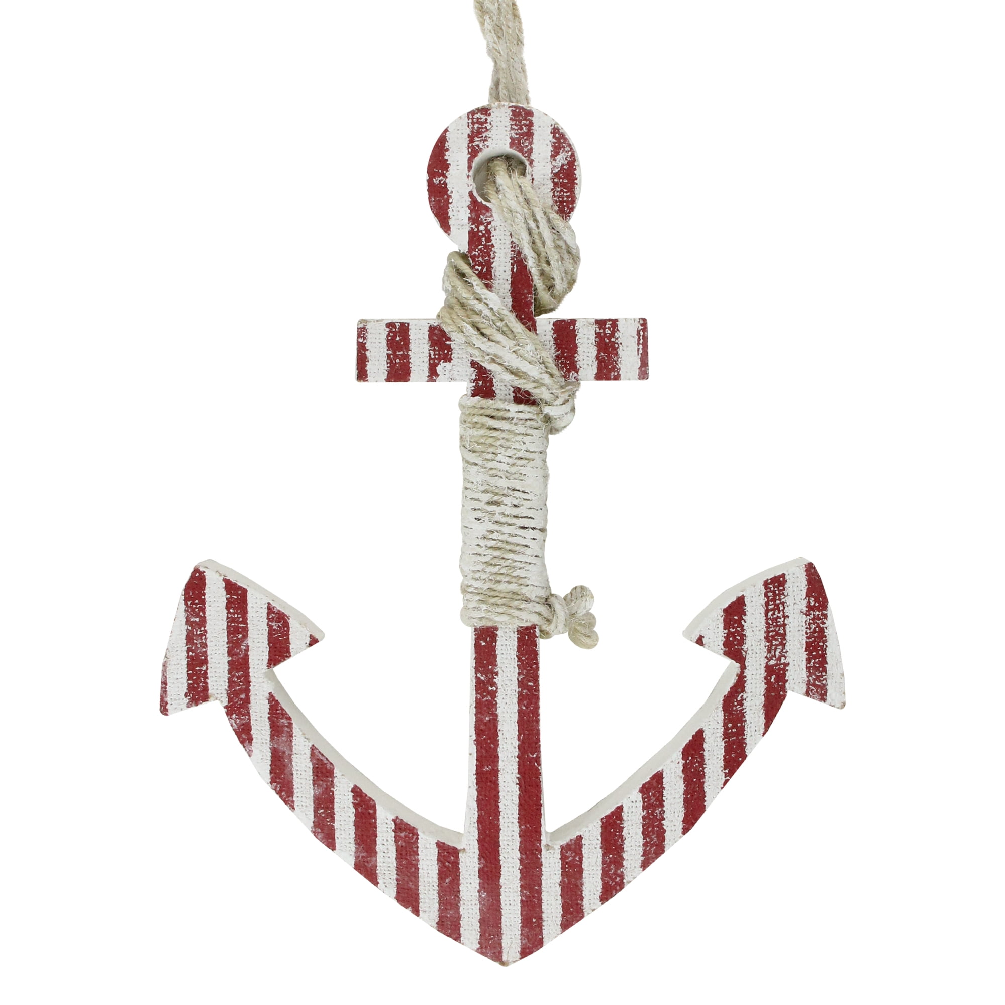 Nautical Red & White Striped Anchor - 16H x 12.75W x 1D - Walmart.com
