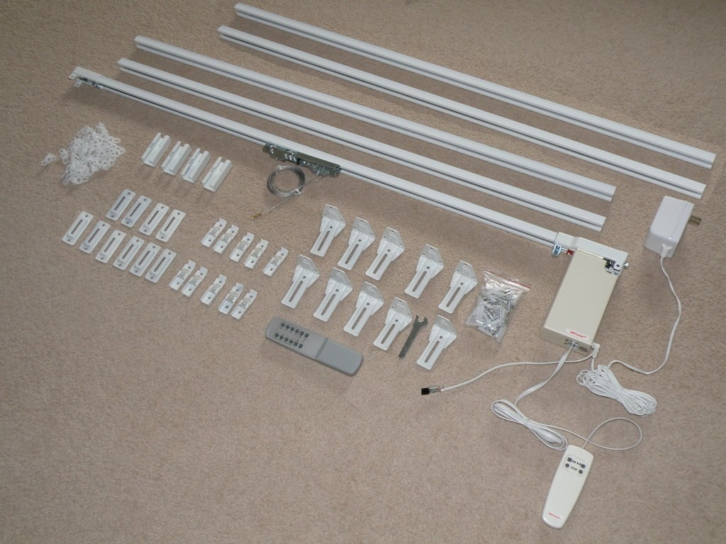 16' Remote Electric Motorized Window Treatment Drapery Curtain Rod Kit ...