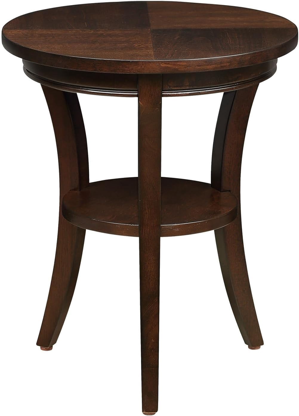 16'' Retro Round Solid Wood Coffee Table Side End Accent Table for ...