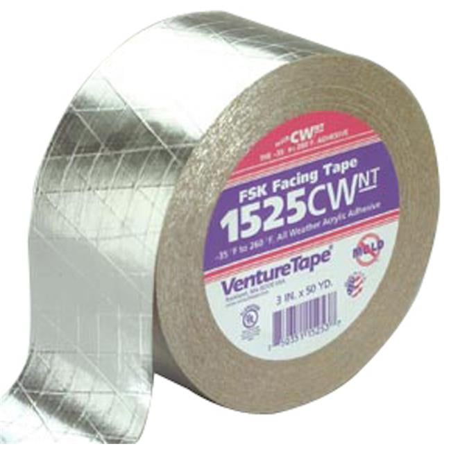 16 Rolls!! 3M Venture Tape FSK Facing Tape 1525CW Silver, 72mm x 45.7M ...