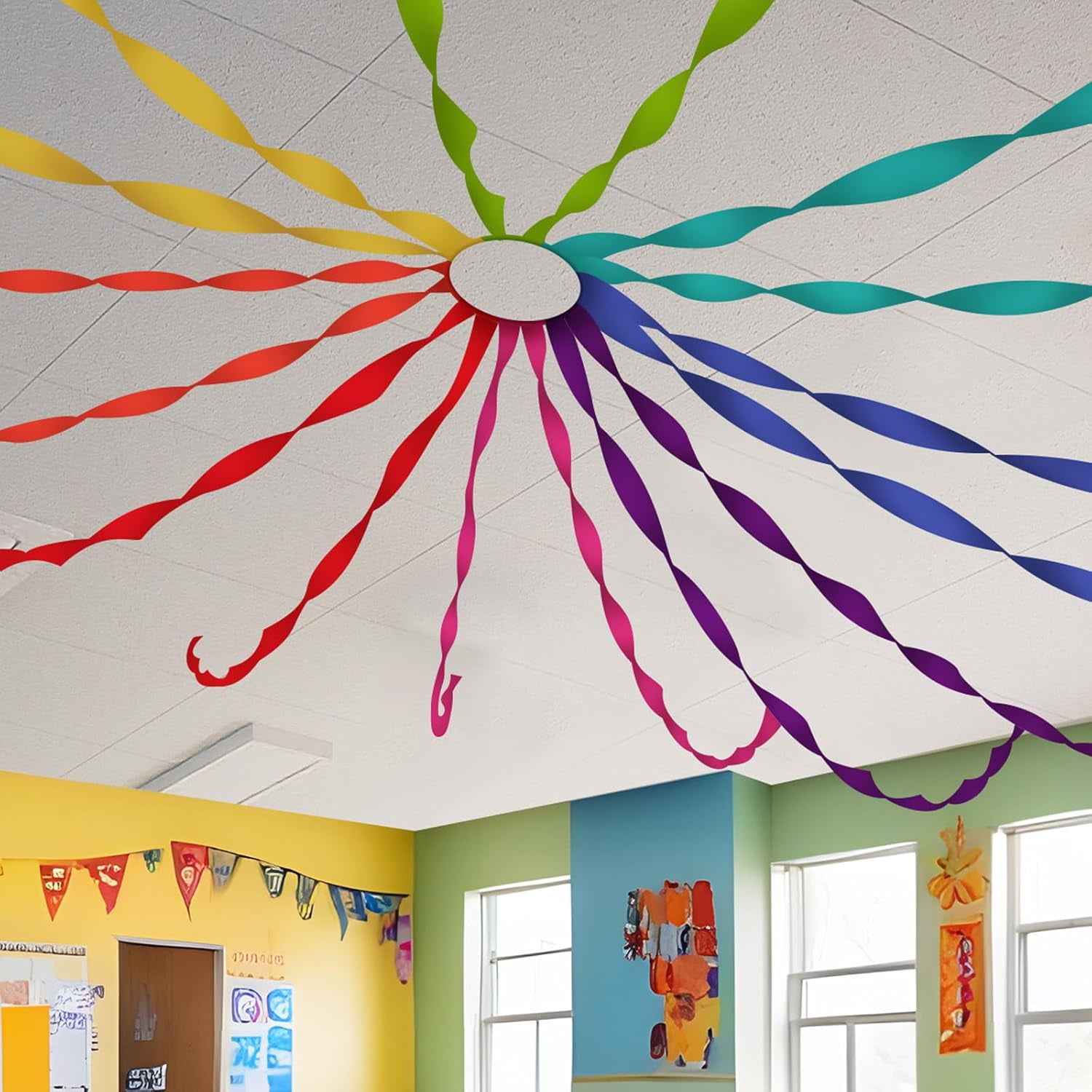 16 Rolls Rainbow Paper Streamers 528 ft Colorful Birthday Party ...