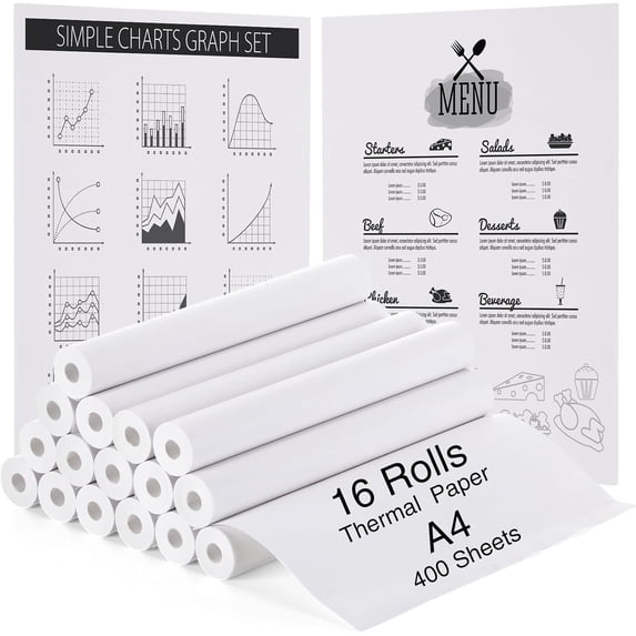 16 Rolls Thermal Paper, A4 Printing Paper Thermal Printer Quick-dry ...