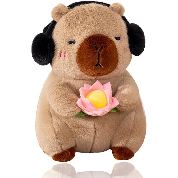 16" Rose & Capybara Plush Gift Set - Soft Stuffed Animal Toy with Rose ...