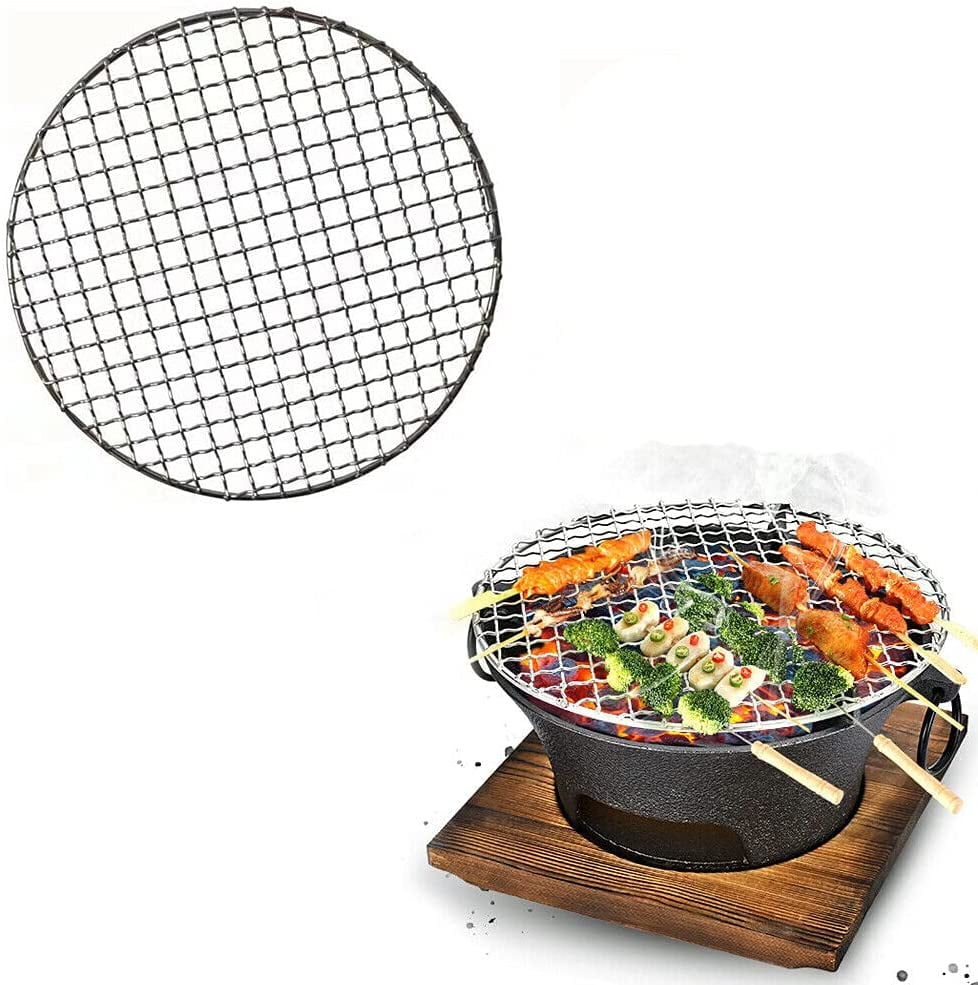 16" Round Barbecue Grill Net, Stainless Steel BBQ Mesh Grill Mat Meshes ...