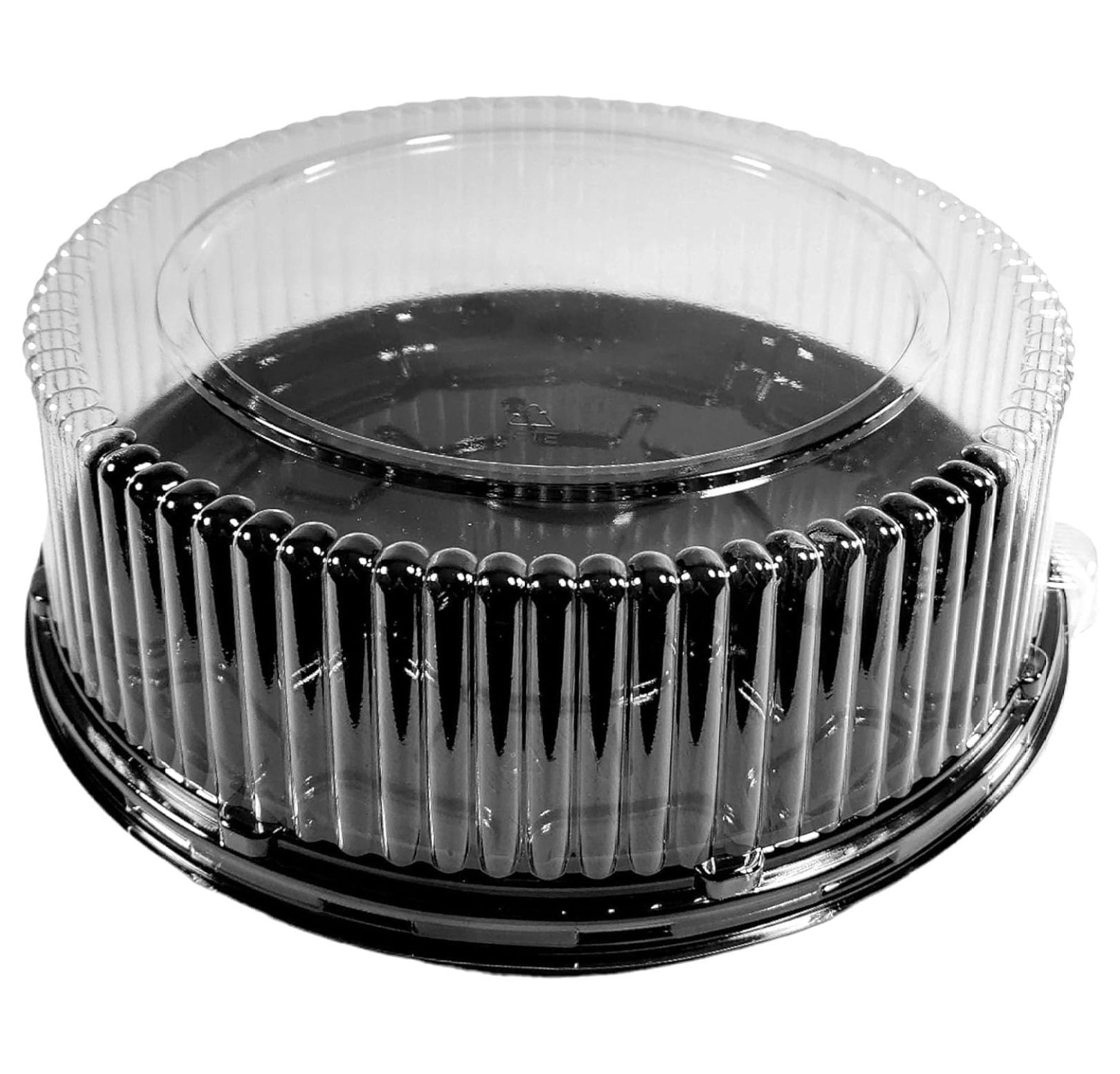 16" Round Black Plastic Cater Trays with Clear Dome Lids - Disposable ...