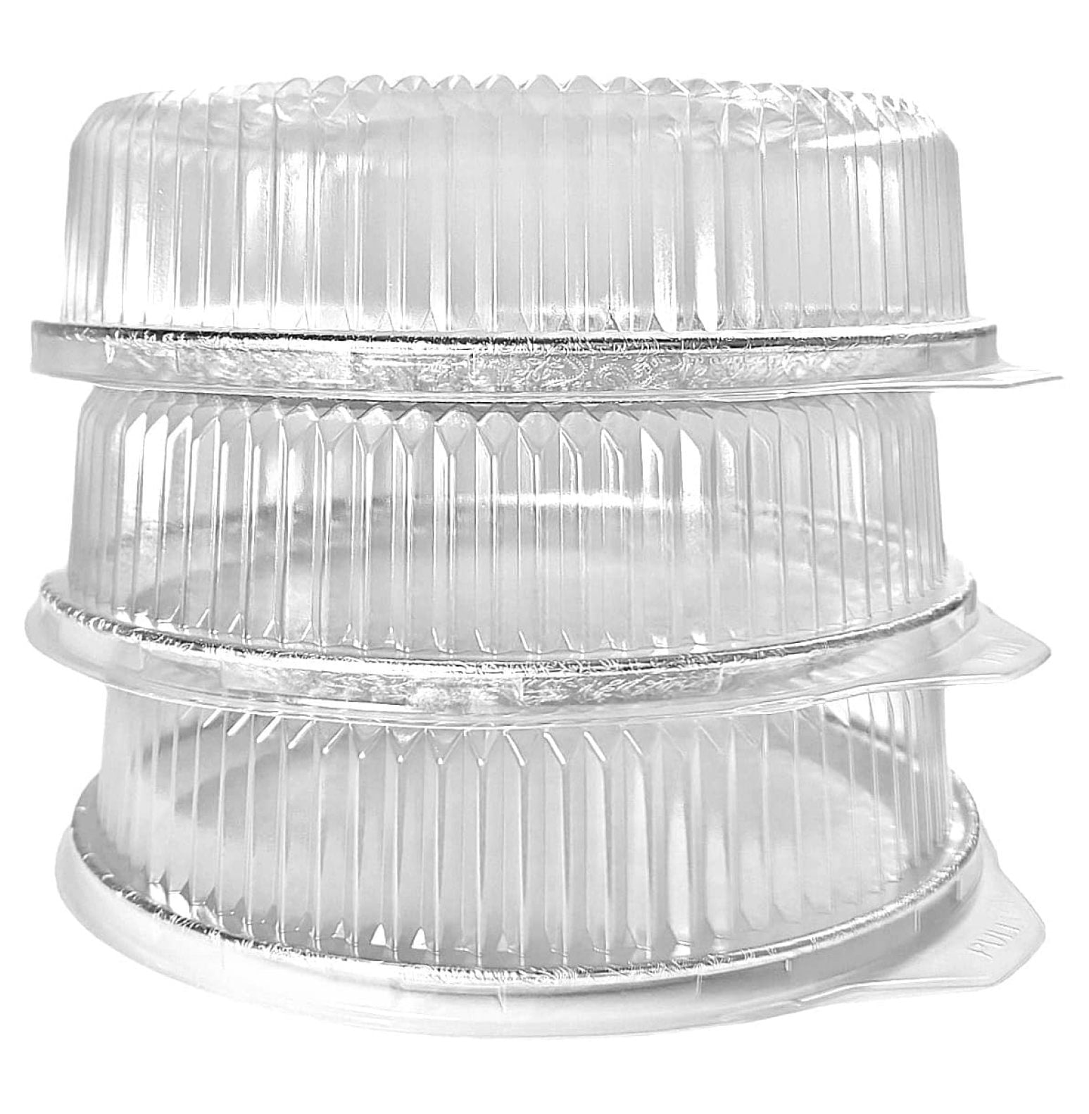16" Round Flat Aluminum Cater Trays with Clear Dome Lids - Disposable ...