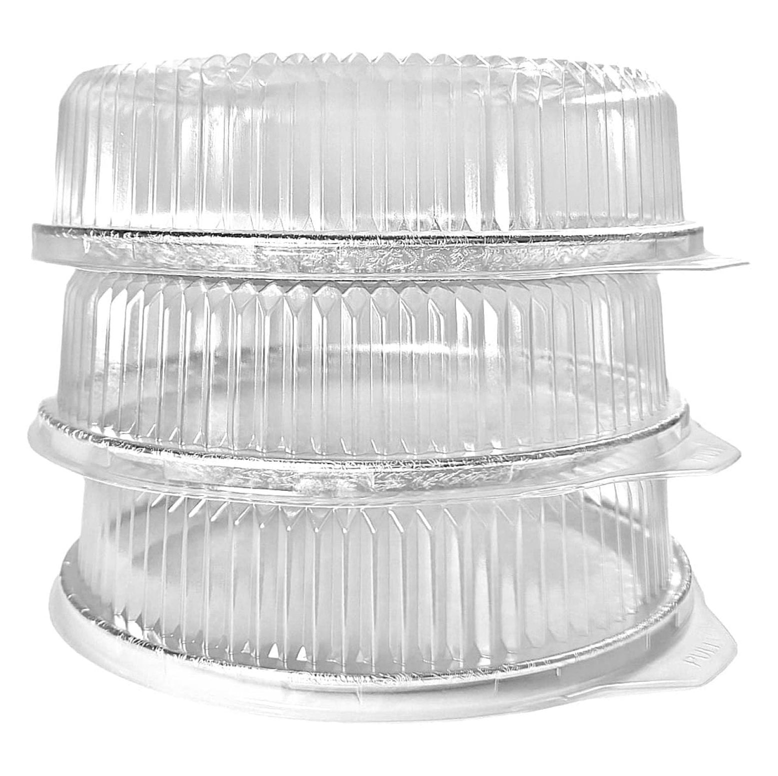 16" Round Flat Aluminum Cater Trays with Clear Dome Lids - Disposable ...