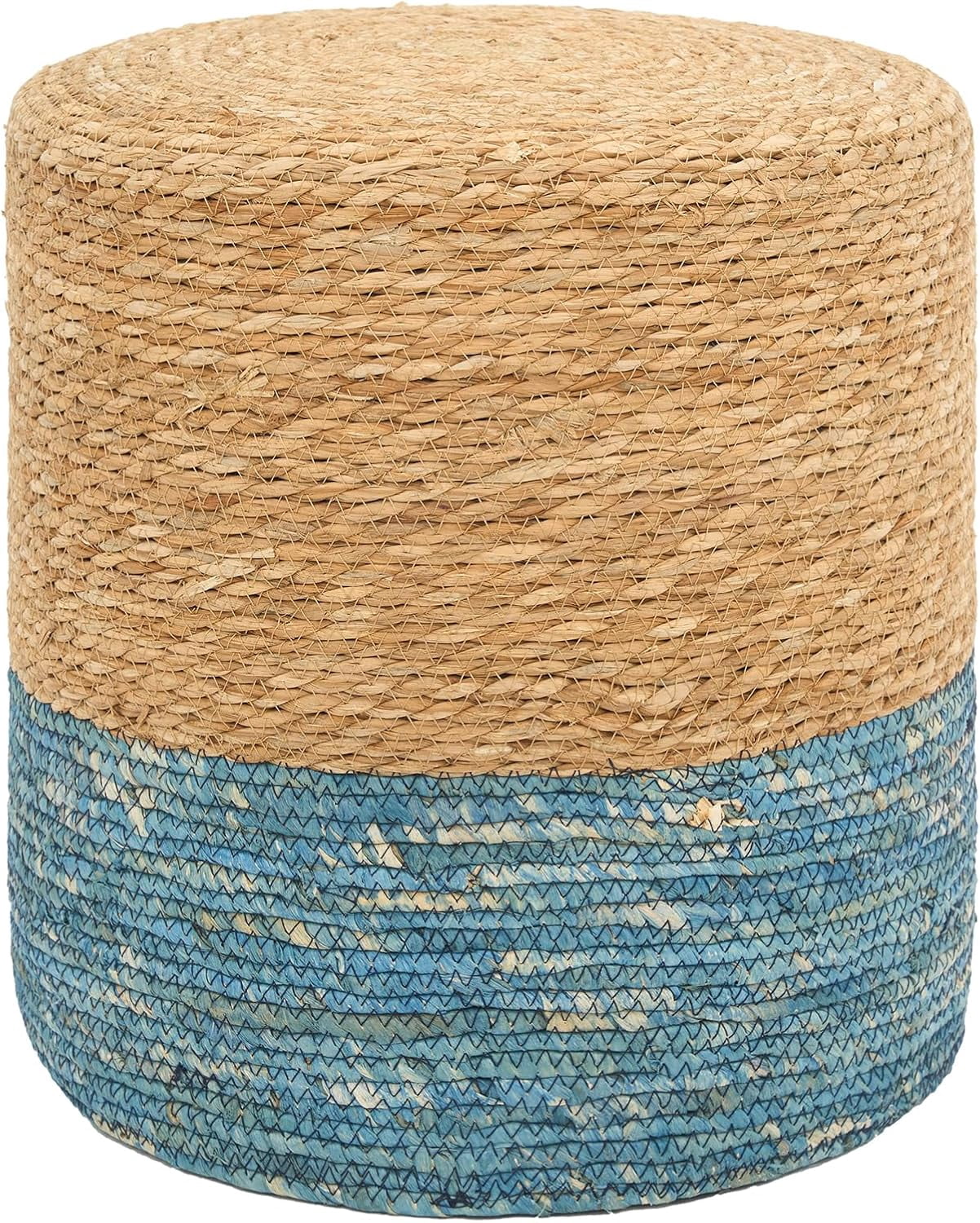 16'' Round Ottoman Natural Seagrass Braided Poof Hand Weaving Round ...