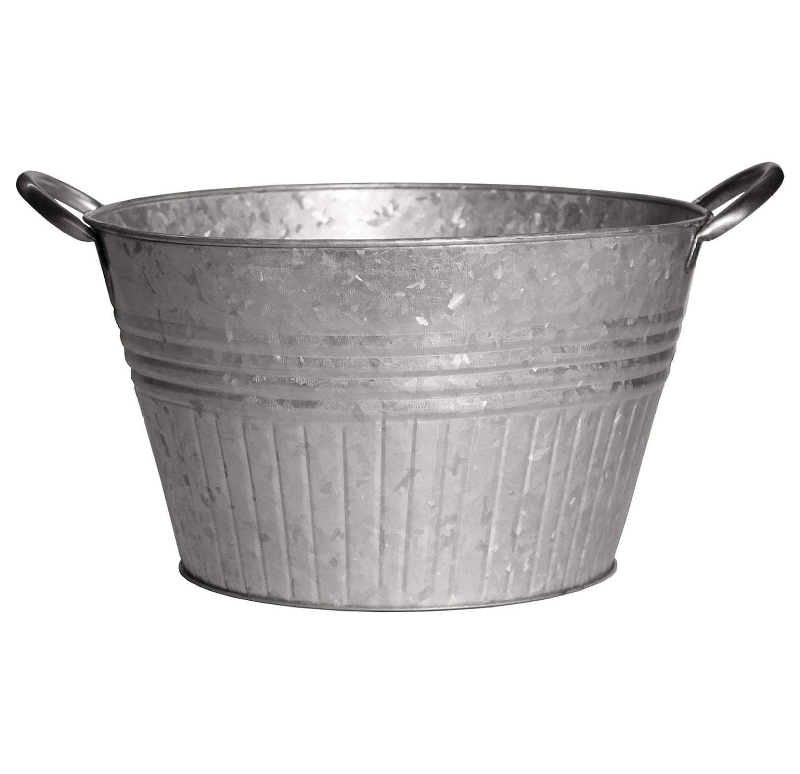 16" Round Tub w/Handles - Galvanized - Walmart.com