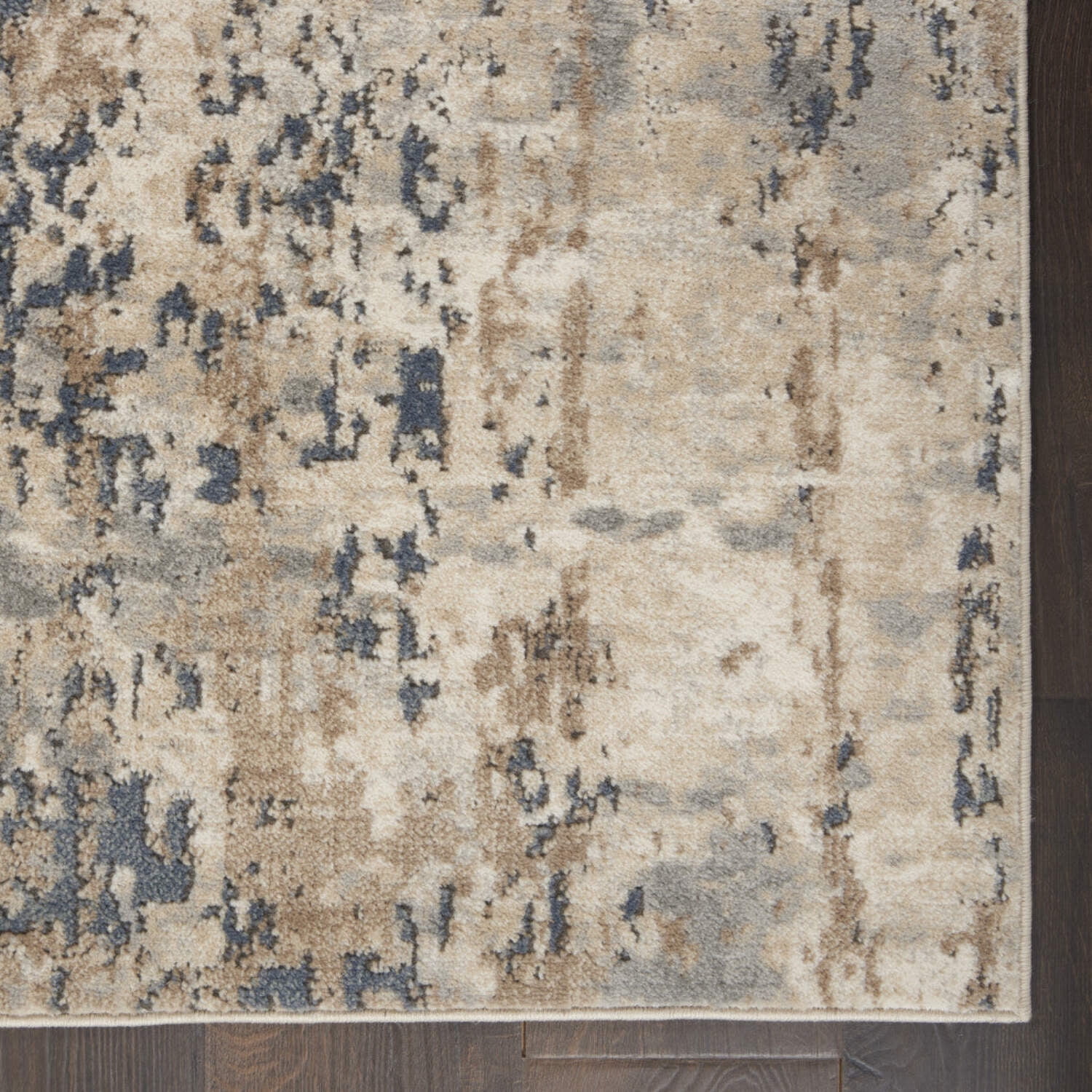16' Runner Beige and Gray Abstract Power Loom Runner Rug - Walmart.com