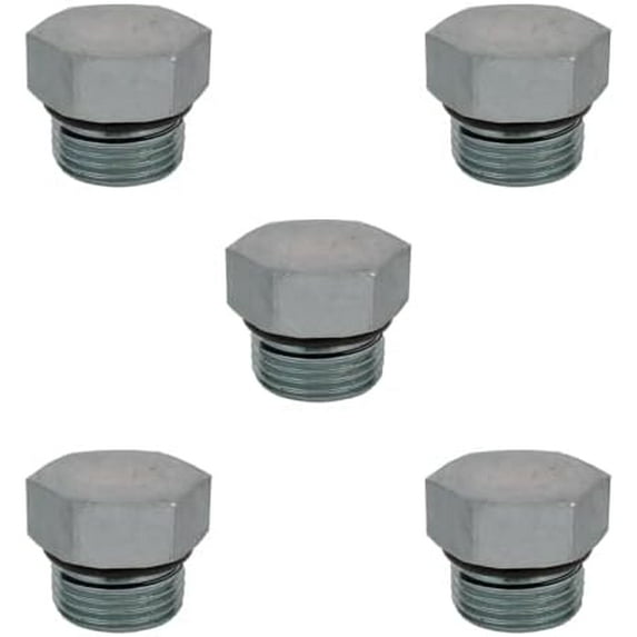 #16 SAE/ORB Male Hex Head Straight Thread Plug Hydraulic Fitting (5 ...
