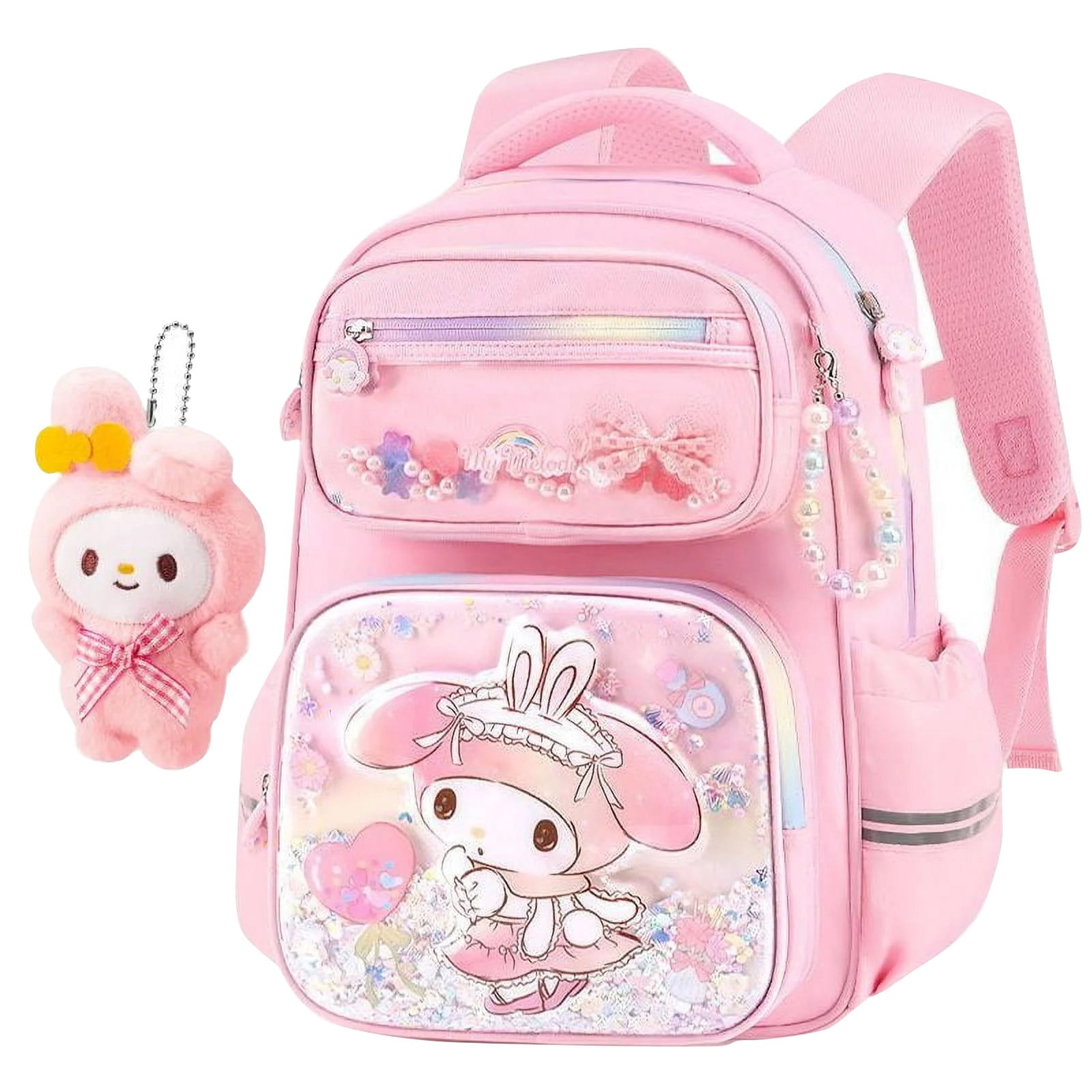 16" Sanrio Melody School Backpack with Kawaii Sanrio Melody Plush ...