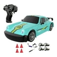 16 Scale Teal Rc Vehicle With 1 Remote, 4 Traffic Cones, 8 Tires, 1 ...