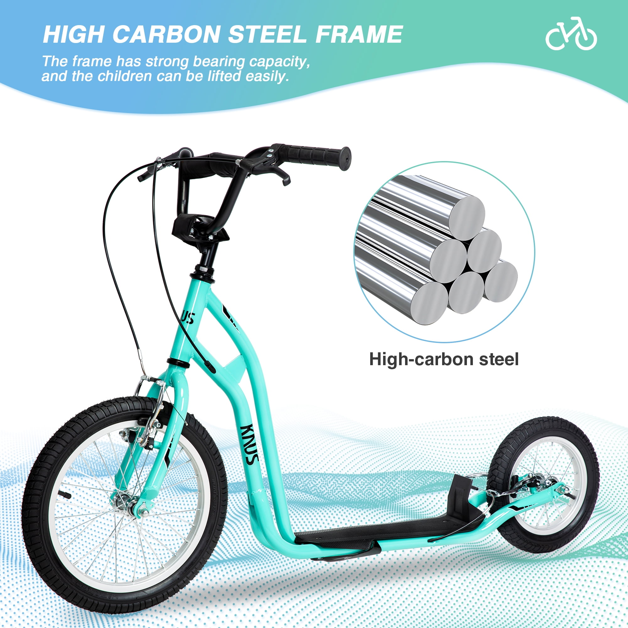 16" Scooter for Kids Ages 6-12 Adult Scooter with Big Wheels ...