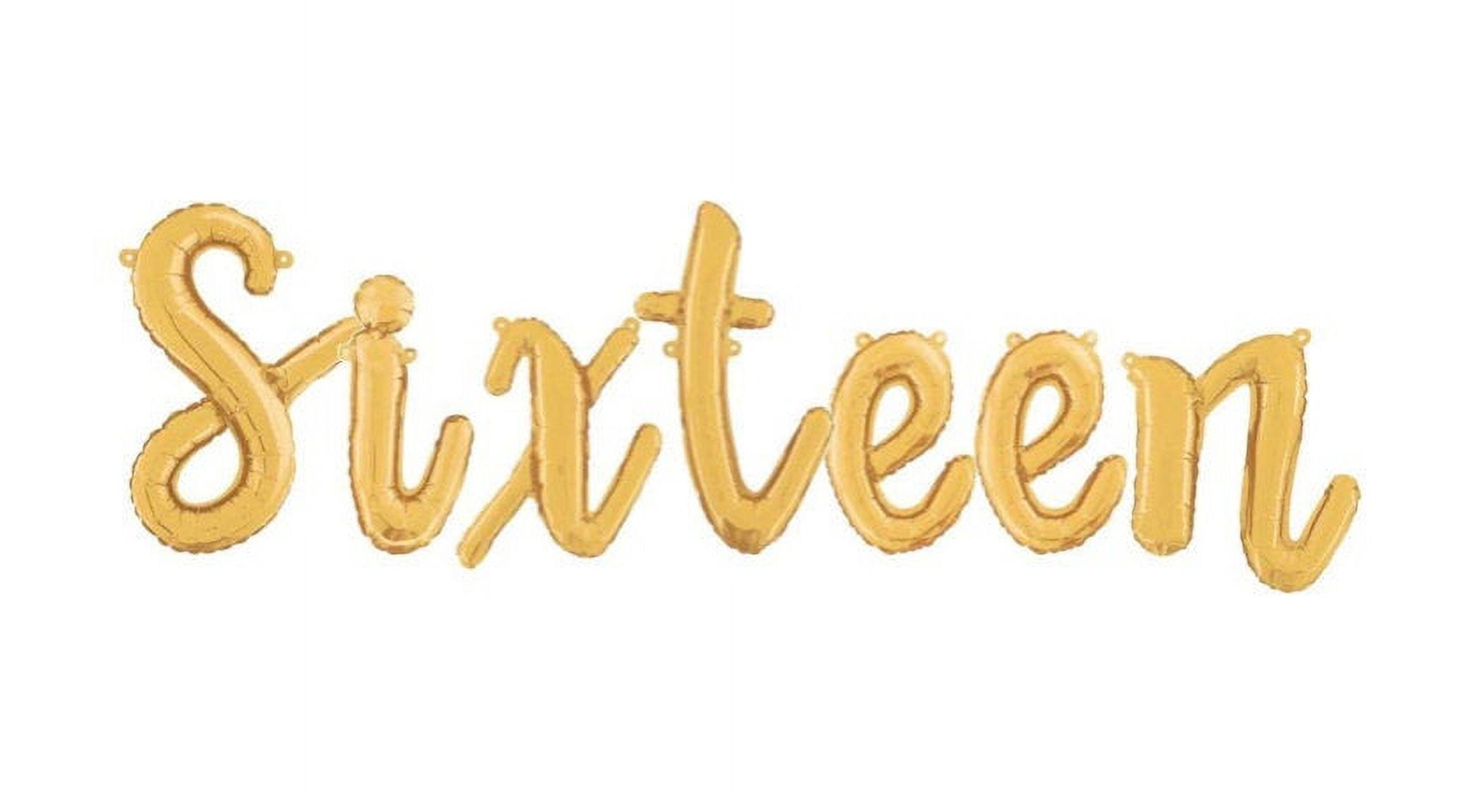 16" Script Cursive "Sixteen" Balloon Letters - Walmart.com