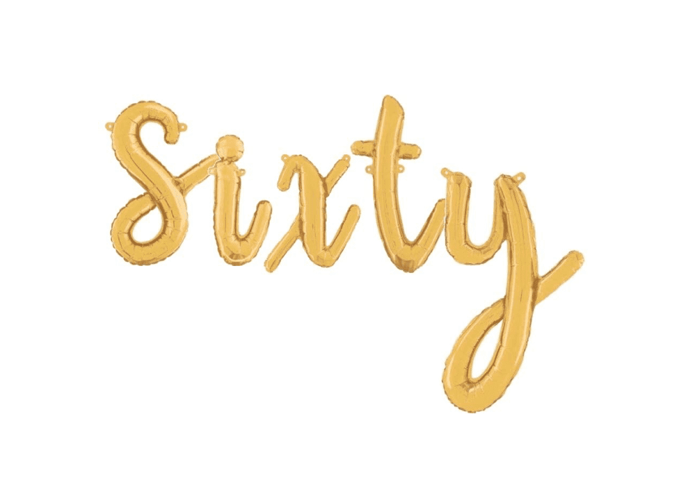 16" Script Cursive "Sixty" Balloon Letters - Walmart.com