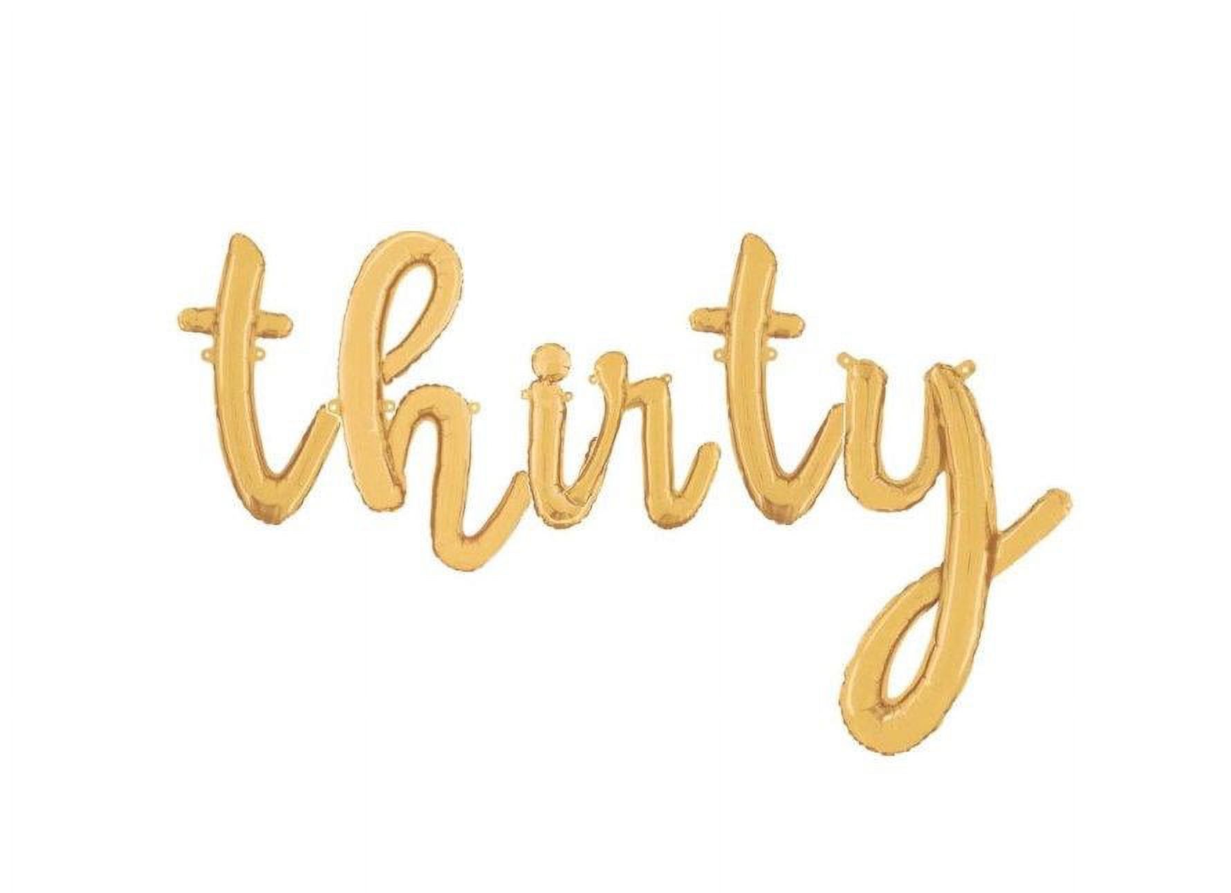 16" Script Cursive "Thirty" Balloon Letters - Walmart.com