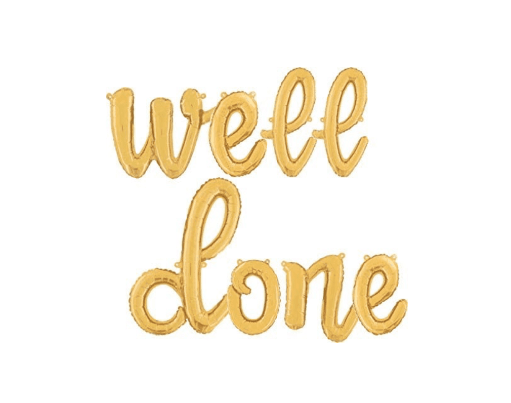 16" Script Cursive "Well Done" Balloon Letters - Walmart.com