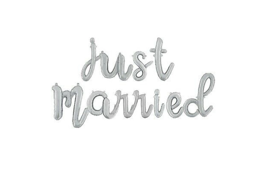 16" Script "Just Married" Cursive Balloon Letters - Walmart.com